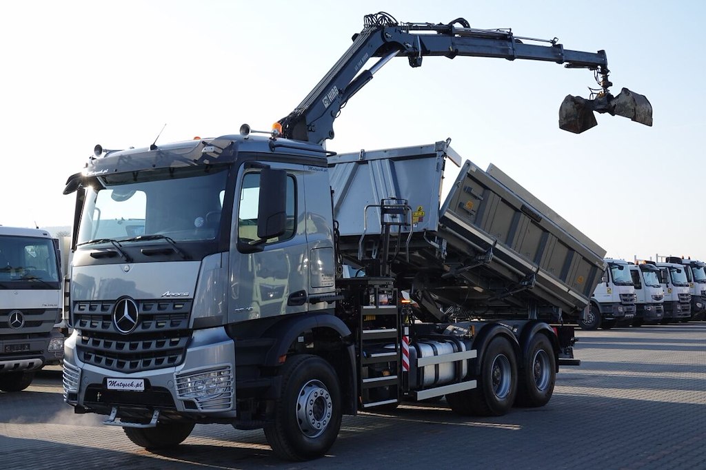 Mercedes-Benz AROCS 2640 / 6x4 / WYWROTKA / HYDROBURTA / + HDS HIAB 144 B-3 / kiper