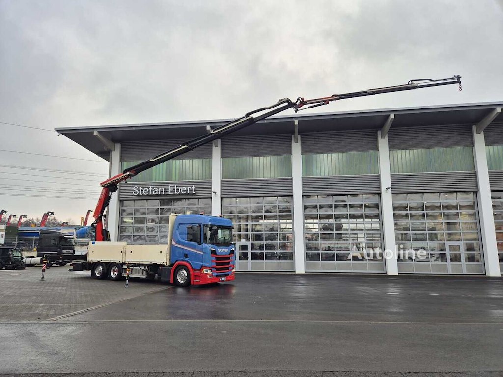 Scania R 450 6x2 Kran Fassi 295 JIB Seilwinde Funk kiper