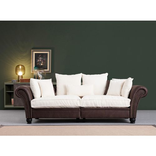 Lawrence Lounge - Brown, White Brown White 3-Seat Sofa