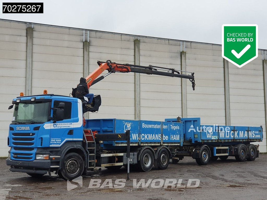 Scania R440 6X2 Palfinger PK16001 Kran Crane Lift+Lenkachse Euro 5 kamion s ravnom platformom