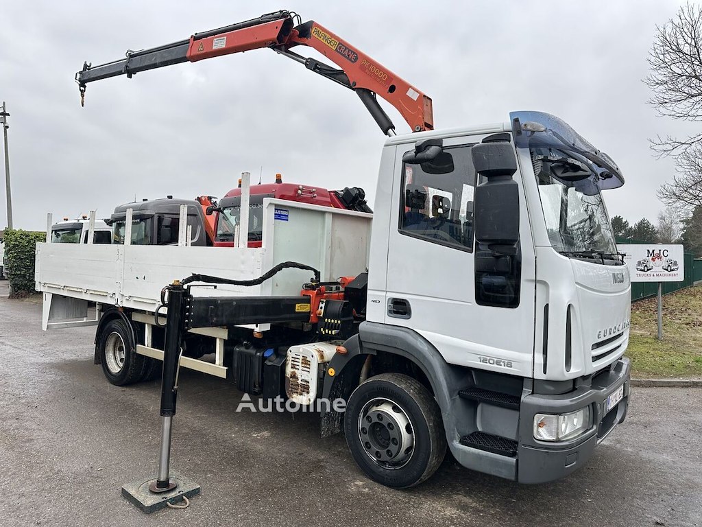 IVECO EUROCARGO 120E18 + CRANE PALFINGER PK10000 - *113.000km* - EURO kamion s ravnom platformom