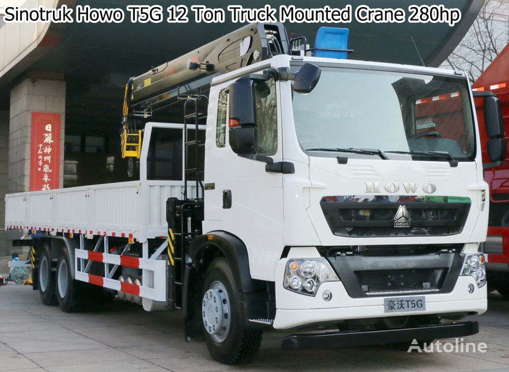 Sinotruk Howo Used Sinotruk Howo T5G 12 Ton Truck Mounted Crane for Sale kamion s ravnom platformom