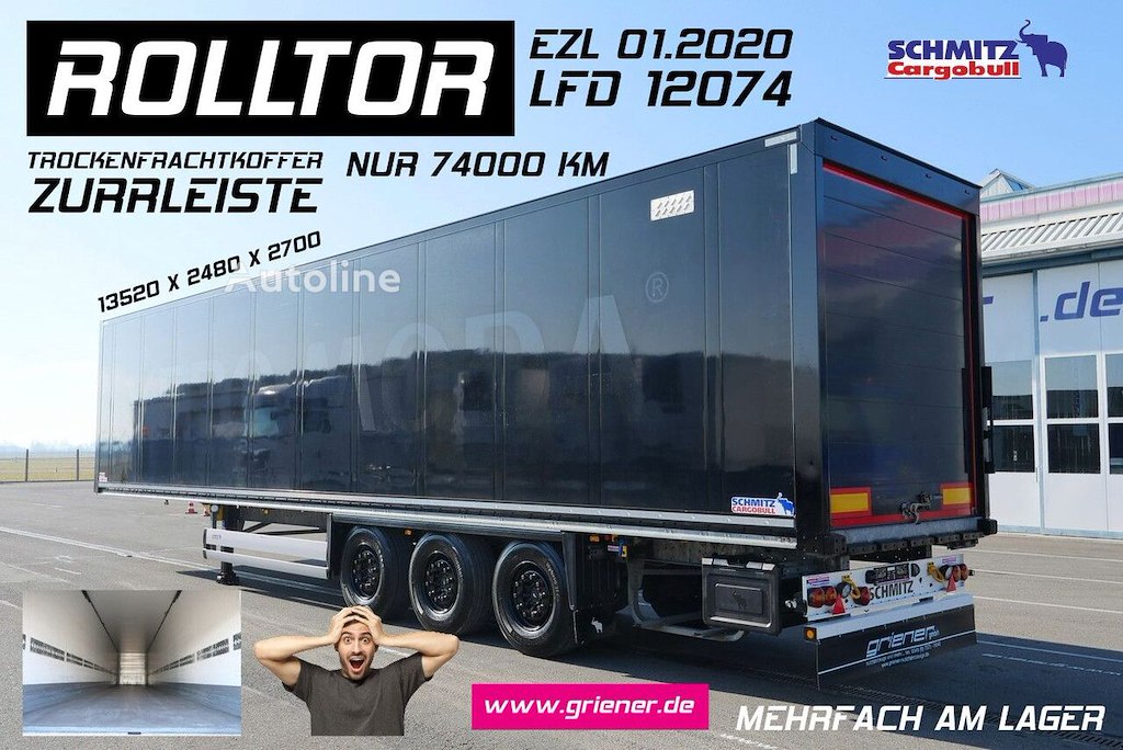 Schmitz Cargobull SKO 24 / ROLLTOR / ZURRLEISTE furgon poluprikolica