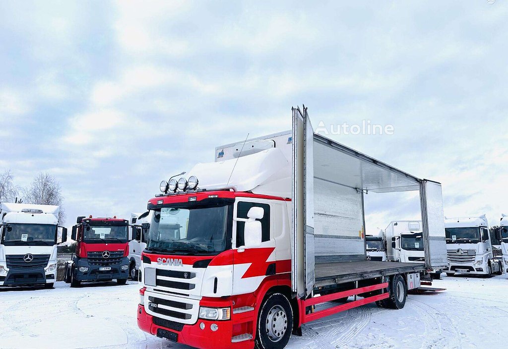 Scania P 280 20.5T su atidaromu sonu ir liftu kamion furgon