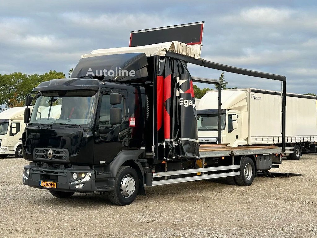 Renault D 240.16. Schuifzeil Bakwagen met Laadklep. kamion sa klizna zavesa cerada