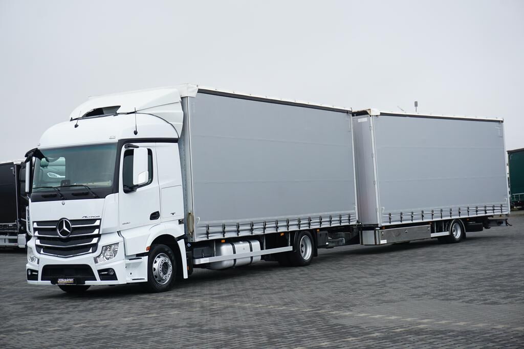 Mercedes-Benz ACTROS / 1830 ACC / E 6 / ZESTAW PRZEJAZDOWY 120 M3 / ŁAD. 15 00 kamion sa klizna zavesa cerada + prikolica sa kliznom ceradom