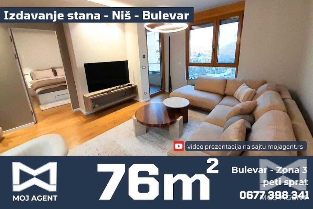 Izdavanje Bulevar Nemanjića 76 kvadrata