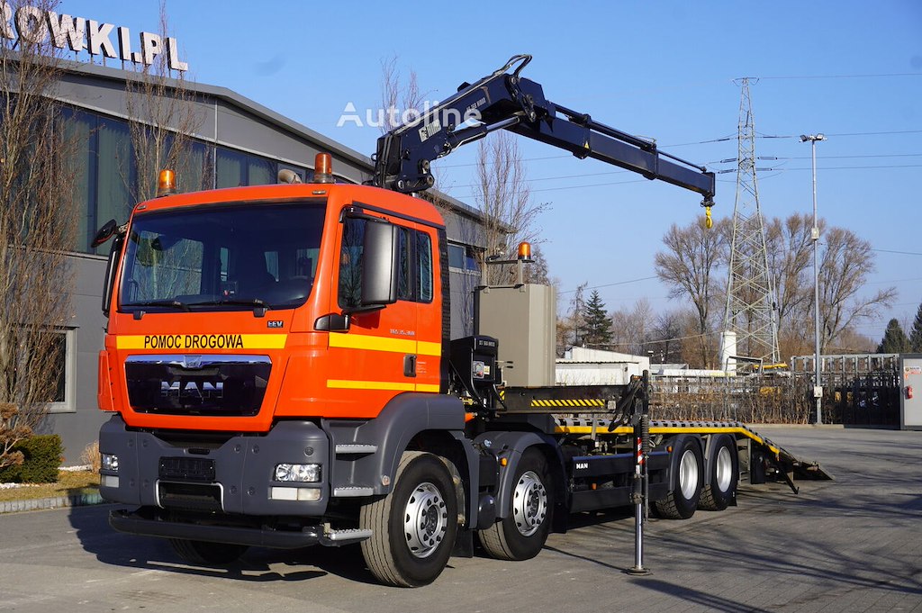 MAN TGS 35.360 E5 8×2 / HDS HIAB 166 E-2 6500 kg / Tow truck / 4th a autotransporter