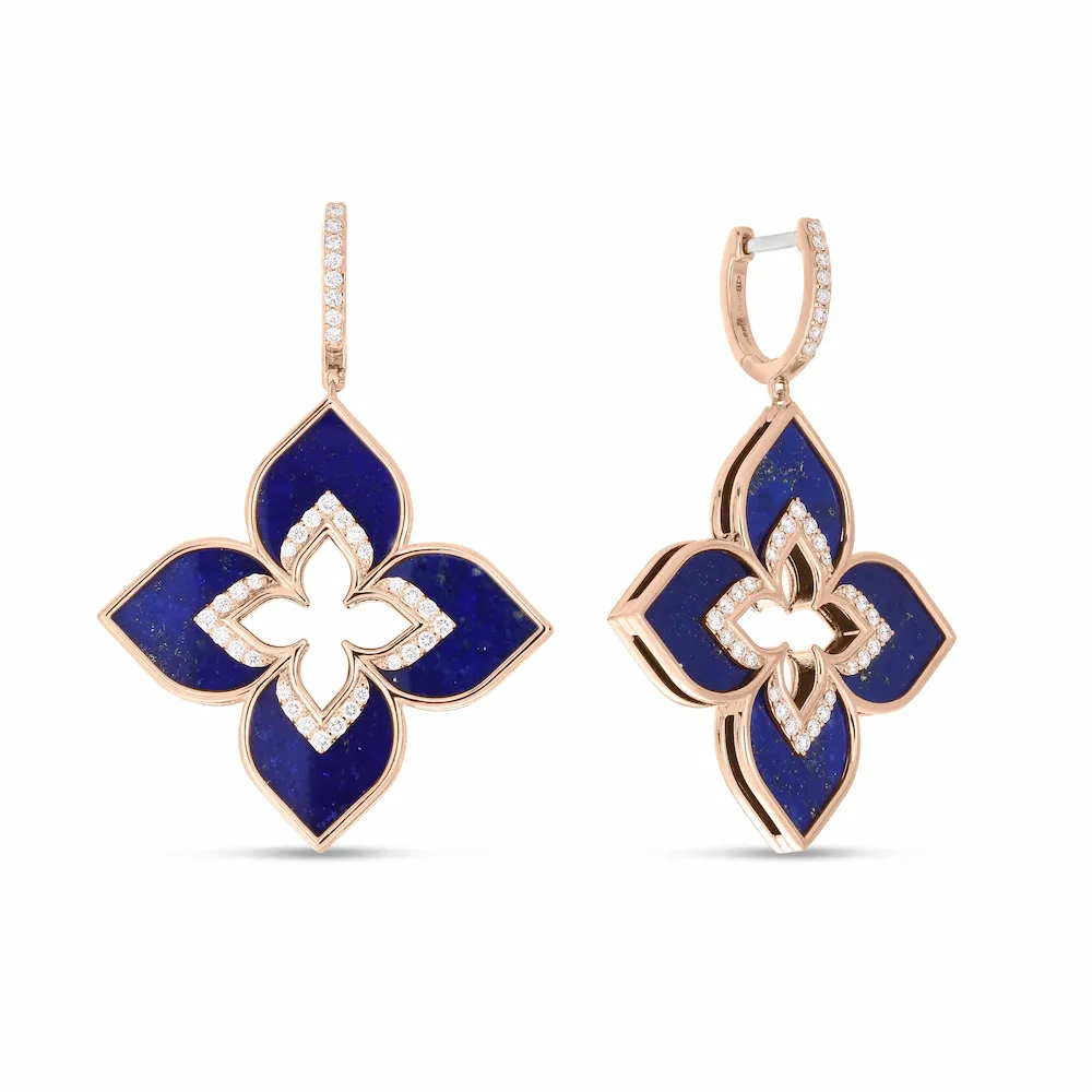 Venetian Princess earrings with diamonds and lapis