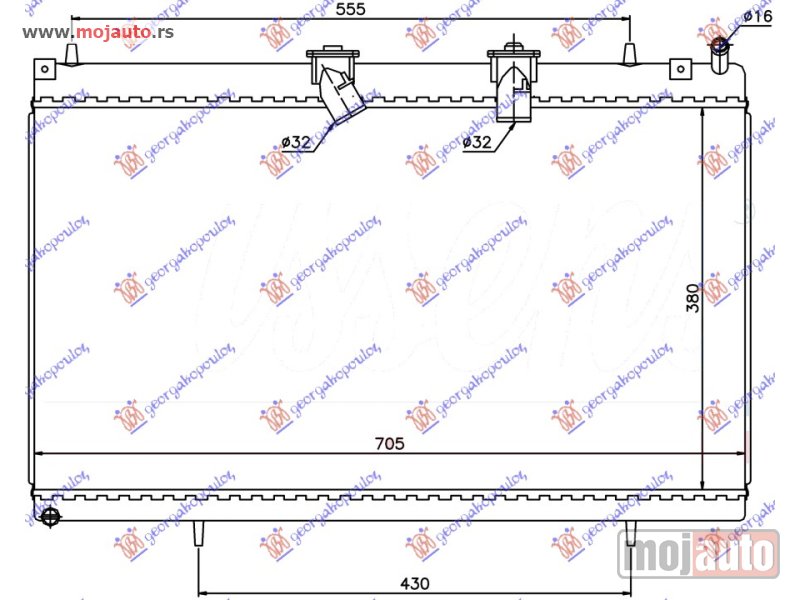 HLADNJAK MOTORA 2.2 Hdi DIZEL (MAN) (380x705x33) Peugeot 407 04-10 -dostupno