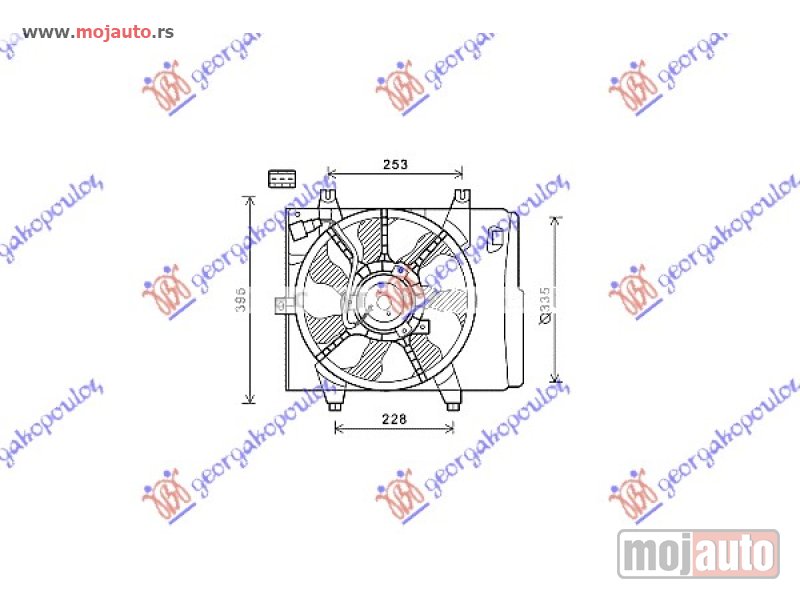 VENTILATOR KOMPLET (BENZIN/DIZEL) (BEZ POSUDE) Kia picanto 08-11 -dostupno