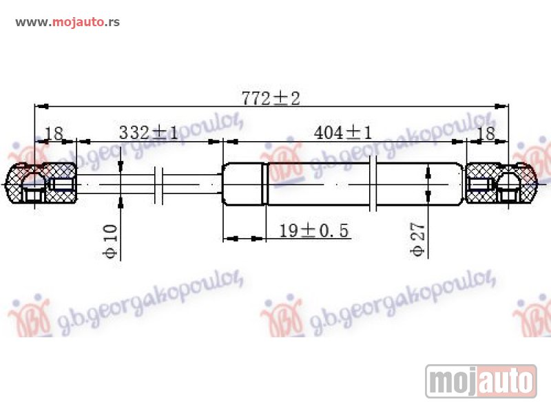 AMORTIZER GEPEK VRATA (772L-560N) Mercedes vito (w638) 96-04 -dostupno