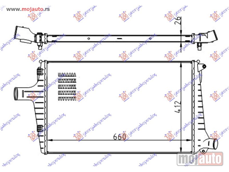 HLADNJAK INTERKULERA 2.5 TDi DIZEL (650x420x26) Audi a6 97-04 -dostupno