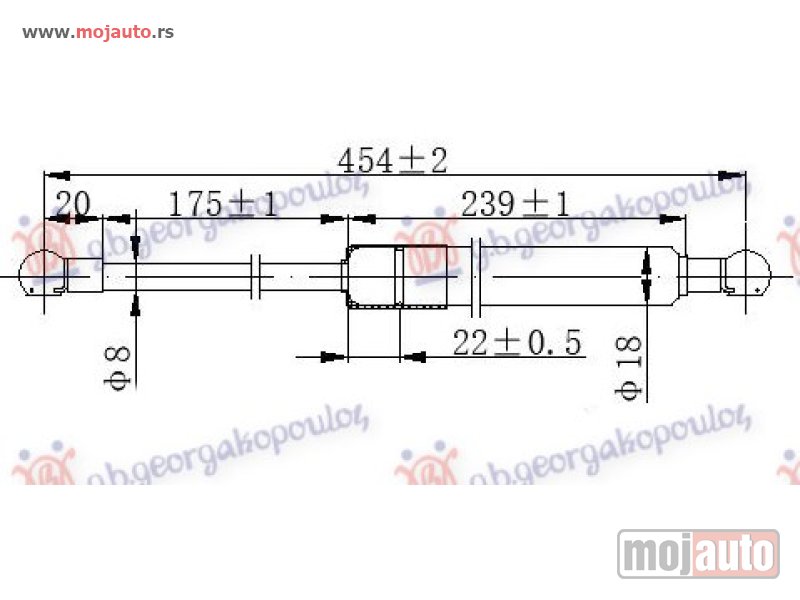 AMORTIZER GEPEK VRATA KARAVAN (453L-600N) Toyota avensis (t22) 97-03 -dostupno