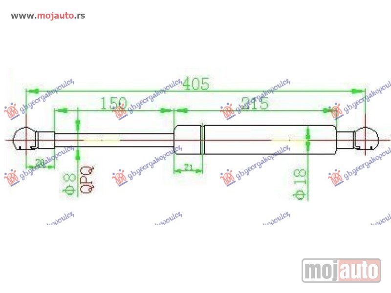 AMORTIZER GEPEK VRATA KARAVAN (403L-580N) Skoda octavia 4 97-10 -dostupno