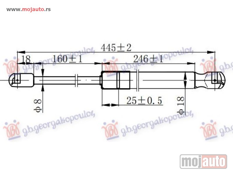 AMORTIZER GEPEK VRATA (440L-420N) Fiat sedici 07- -dostupno