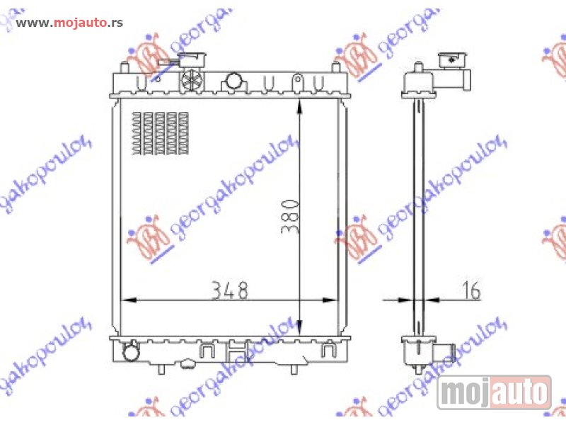 HLADNJAK MOTORA 1.0/1.3/1.4CC 16V (+/-AC) (38x36.8) Nissan micra (k11) 00-02 -nedostupno