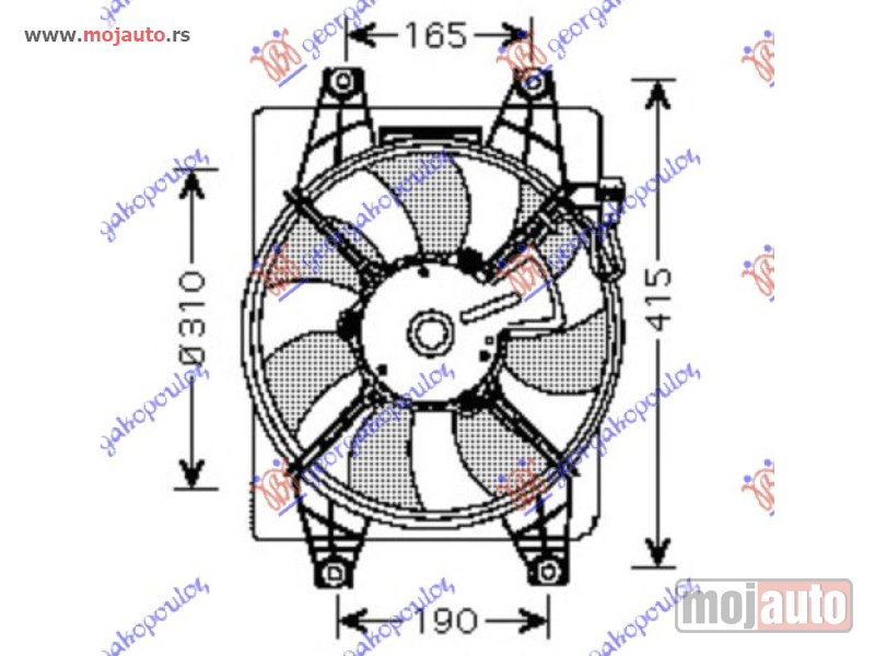 VENTILATOR KLIME KOMPLET (BENZIN/DIZEL) (MAN/AUTO) Hyundai accent h/b 99-02 -dostupno