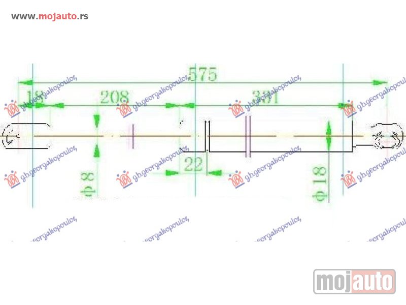 AMORTIZER GEPEK VRATA (577L-530N) Hyundai accent l/b 99-02 -dostupno