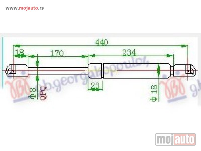 AMORTIZER GEPEK VRATA (440L-480N) Renault megane l/b 99-02 -dostupno