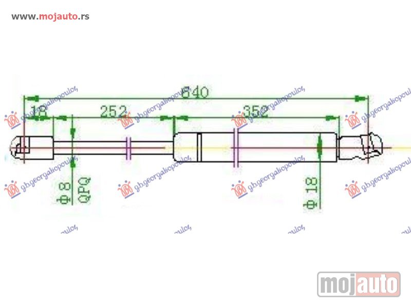 AMORTIZER GEPEK VRATA (640L-510N) Mercedes ml (w163) 98-05 -dostupno