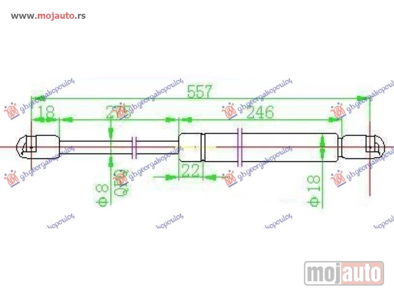 AMORTIZER GEPEK VRATA (COUPE) (558L-530N) Citroen c4 04-11 -dostupno