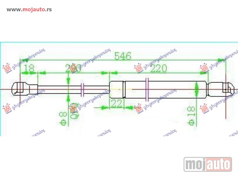 AMORTIZER GEPEK VRATA 5 VRATA (549L-425N) Citroen c4 04-11 -dostupno