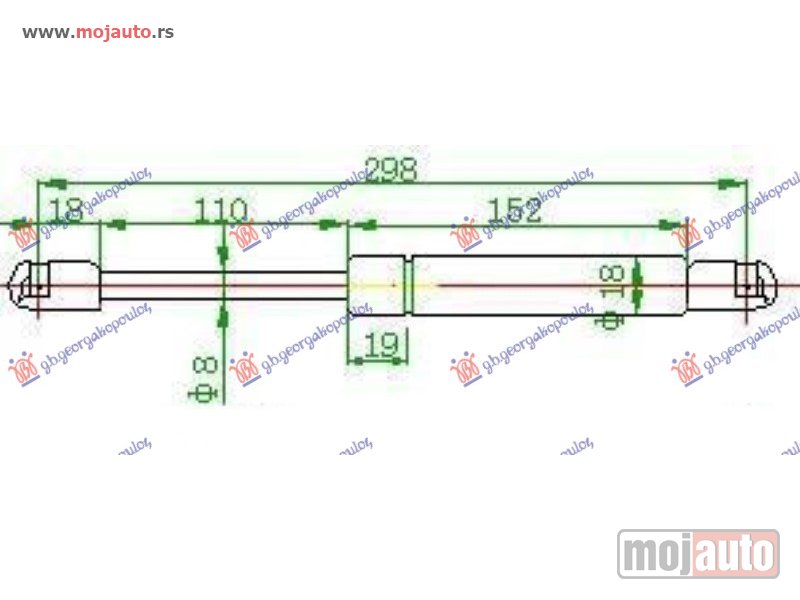 AMORTIZER GEPEK VRATA (298L-700N) Audi a4 04-07 -dostupno