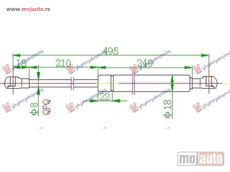 AMORTIZER GEPEK VRATA (495L-585N) Citroen c5 04-08 -dostupno