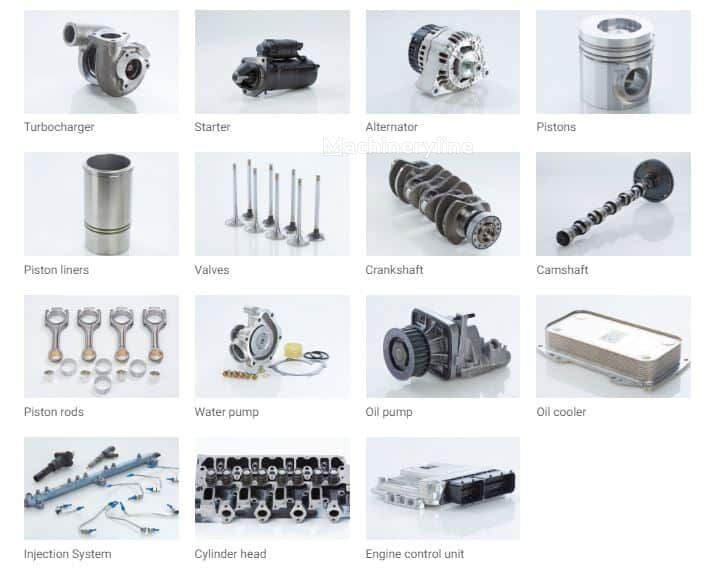 Deutz D29 L4 în 4 Pistoane – Turbocharger, Starter, Alternator, Piston komplet za popravku za građevinske mašine
