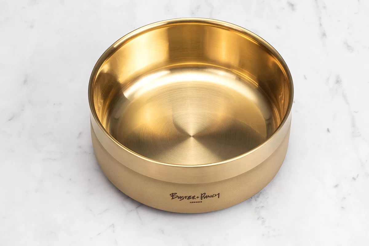 DOG BOWL / LARGE / BRASS