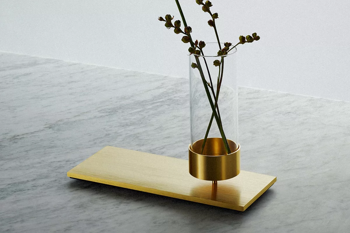 MACHINED / Vase / Brass