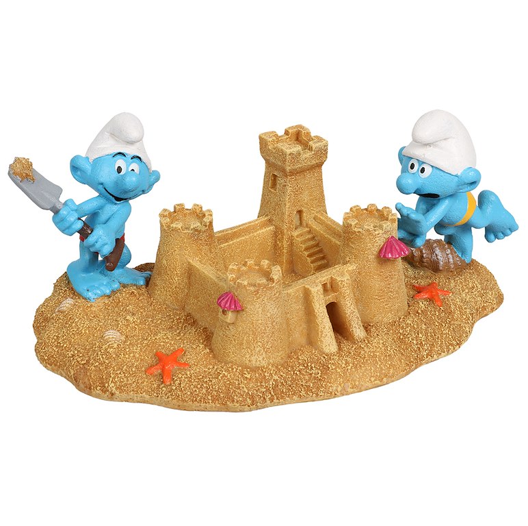 Duvo+ Dekoracija za akvarijum - Smurfs Beach Sandcastle 21,1x11,5x8,8cm