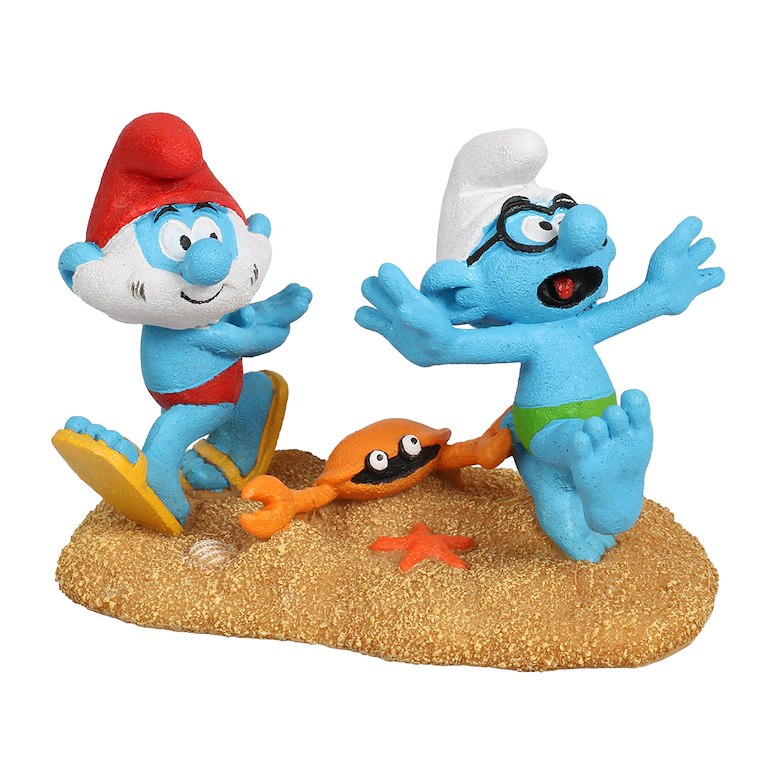 Duvo+ Dekoracija za akvarijum - Smurfs Beach Papa and Brainy 11,5x6,8x8cm