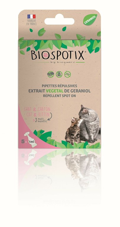 Biogance Biospotix Cat Spot on, Biljna ampula za mačke protiv buva i krpelja