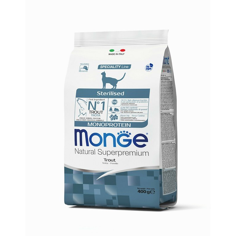 Hrana za mačke Monge Cat Monoprotein Pastrmka za sterilisane mačke 400g