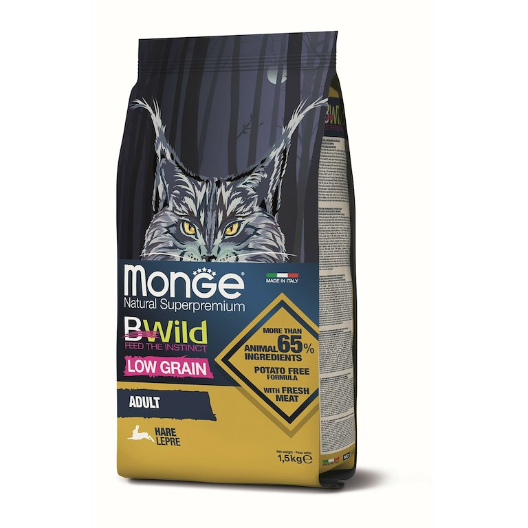 Hrana za mačke Bwild Low Grain Zečetina - Adult Cat 1.5kg