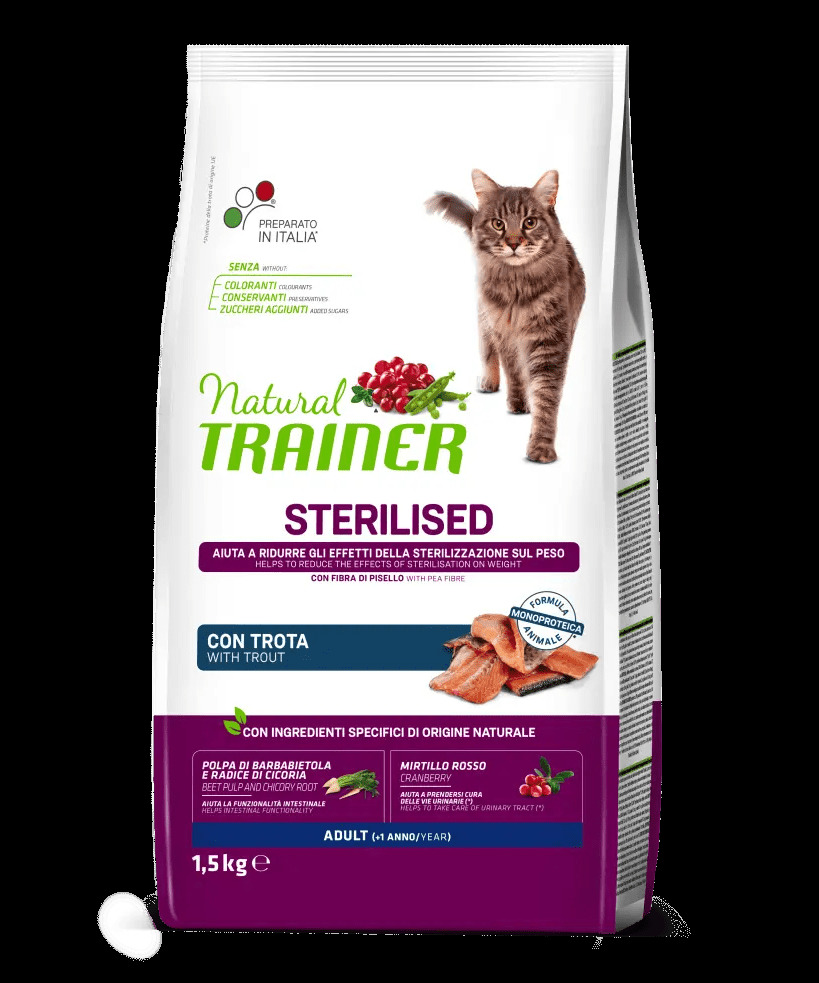 Trainer Natural Cat pastrmka za odrasle sterilisane mačke 1.5kg