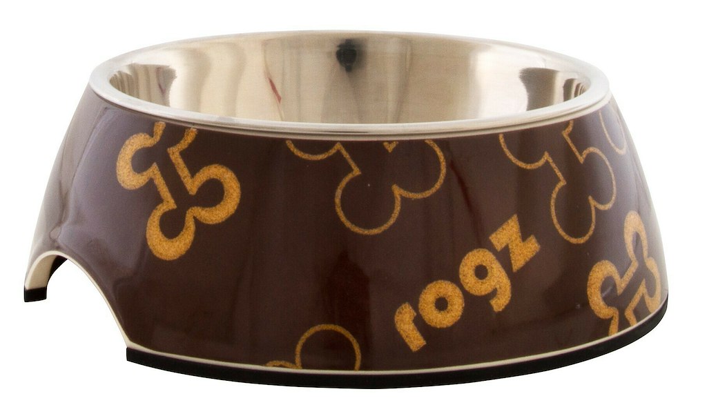 Rogz Činija Bubble Trendy Bowlz S Brown Bones