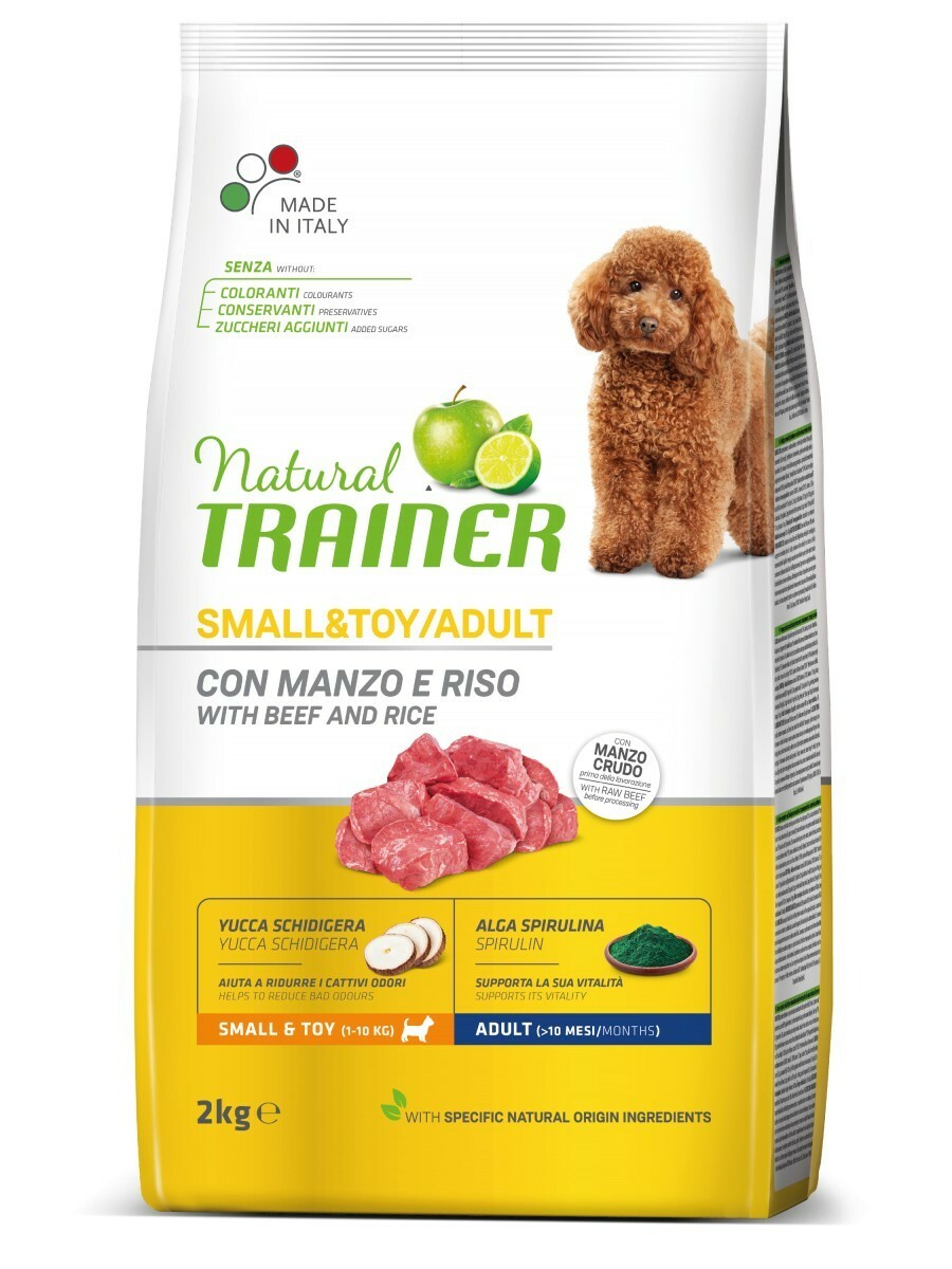 Trainer Natural Dog sa govedinom i pirinčem za odrasle pse malih rasa 2kg