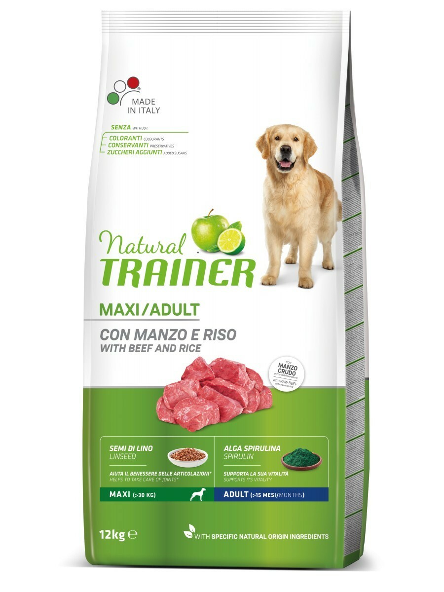 Trainer Natural Dog sa govedinom i pirinčem za odrasle pse velikih rasa 12kg