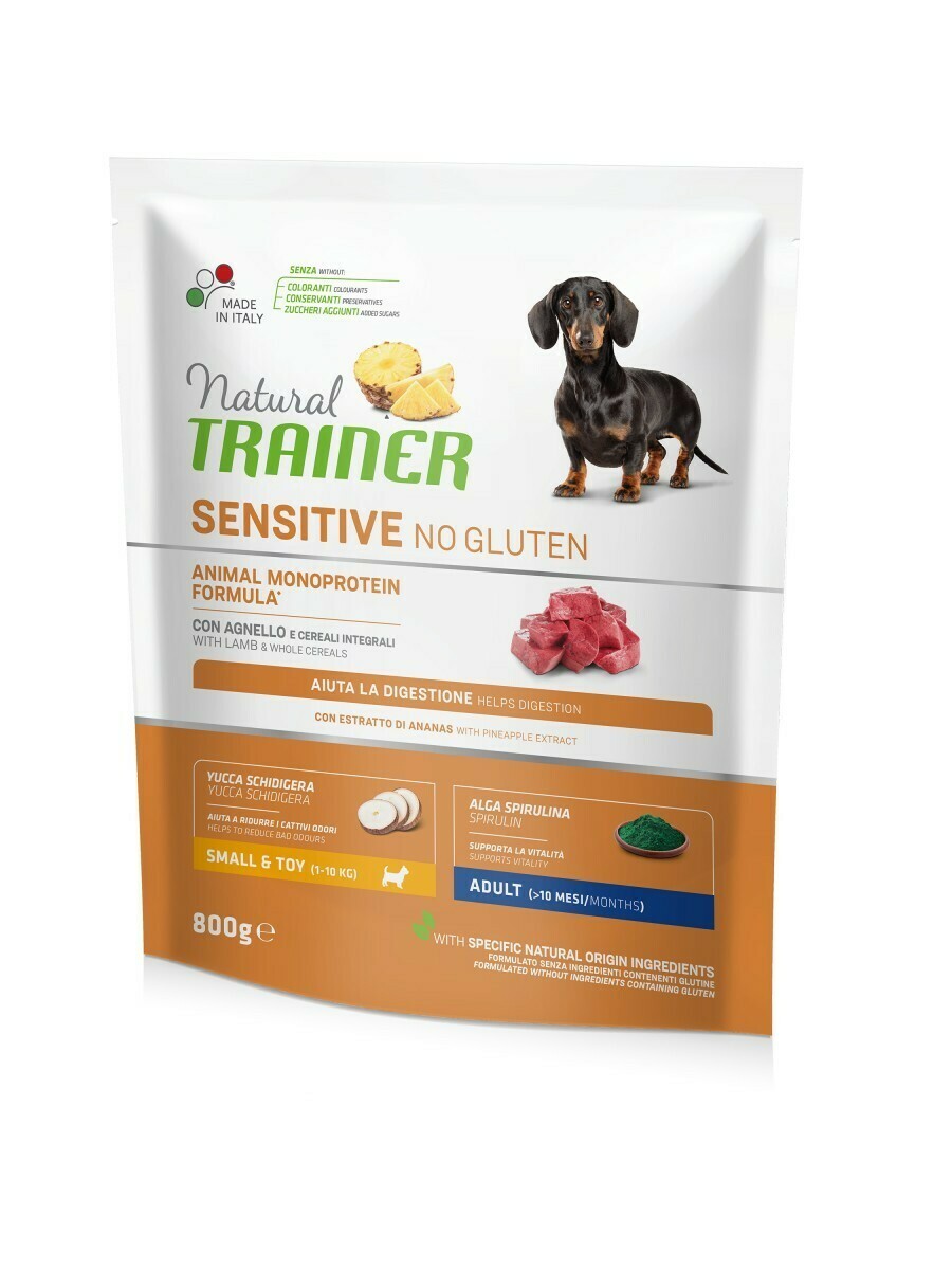 Trainer Natural Sensitive No Gluten sa jagnjetinom za odrasle pse malih rasa 800g