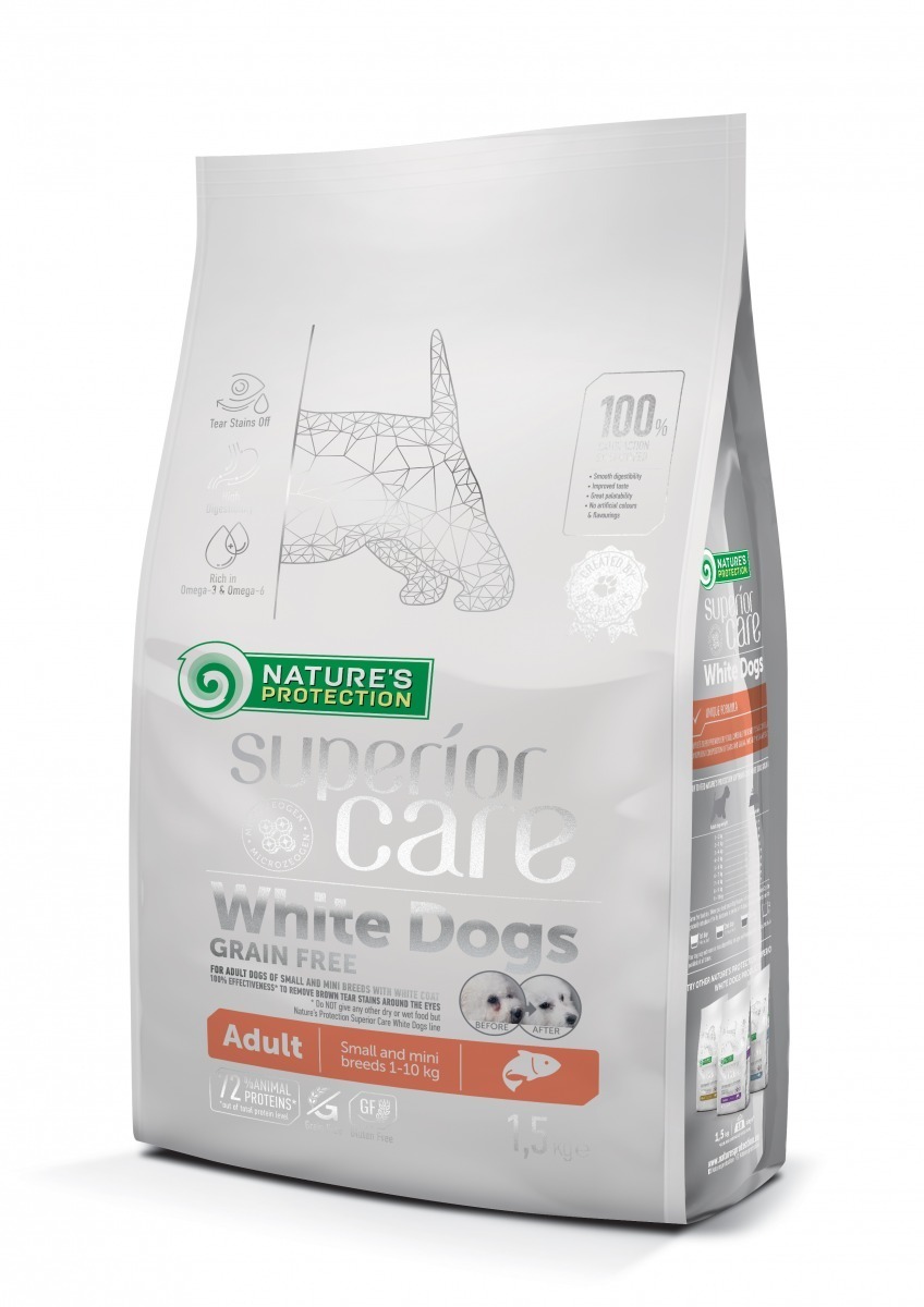 Natures Protection Superior Care losos za male bele pse, Bez žitarica 10kg