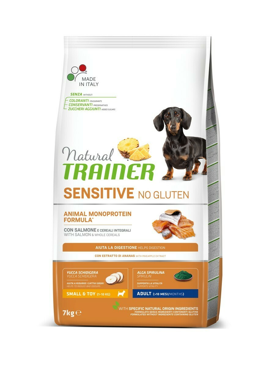 Trainer Natural Sensitive No Gluten sa lososom za odrasle pse malih rasa 7kg