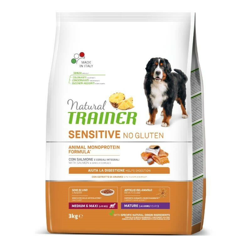 Trainer Natural Sensitive No Gluten sa lososom za starije pse srednjih i velikih rasa 3kg