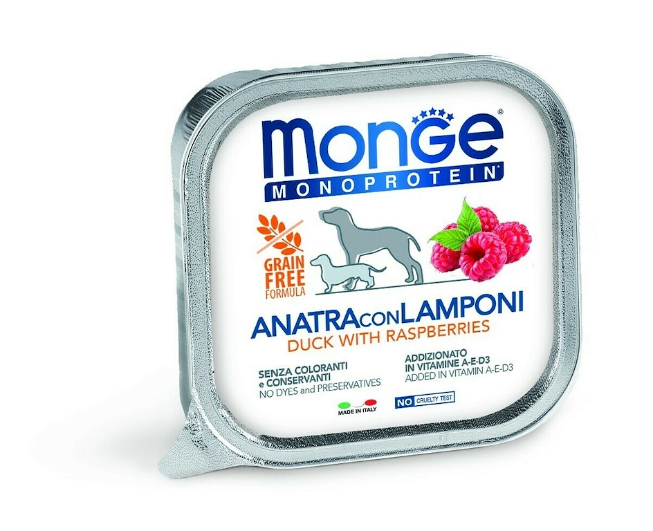 Monge Monoprotein sa voćem u pašteti - pačetina i maline 150g