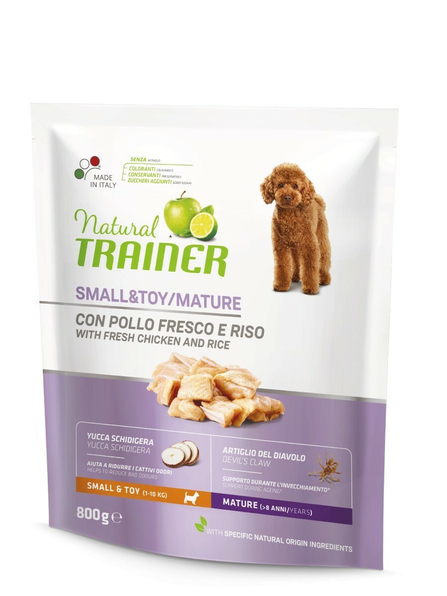 Trainer Natural Dog sa svežom piletinom za starije pse malih rasa 800g