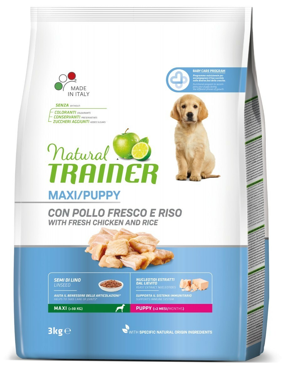 Trainer Natural Dog sa svežom piletinom za štence velikih rasa 3kg