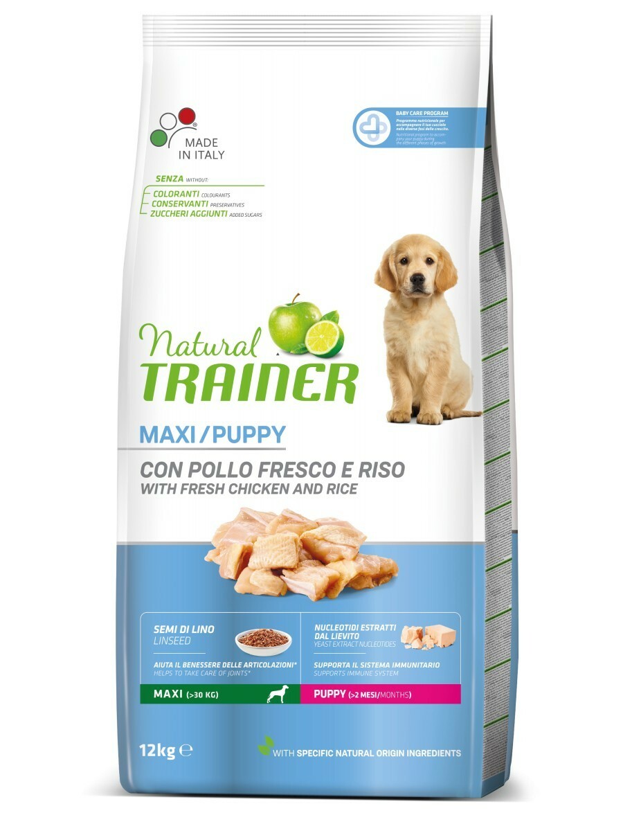 Trainer Natural Dog sa svežom piletinom za štence velikih rasa 12kg