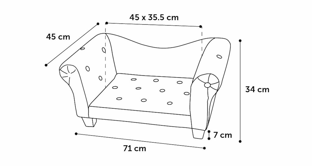 Flamingo Sofa MAXIMILIEN Siva 71x45x34CM